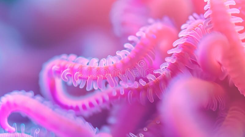 A Close Up of a Pink Sea Creature with Long Tentacles, AI Stock ...