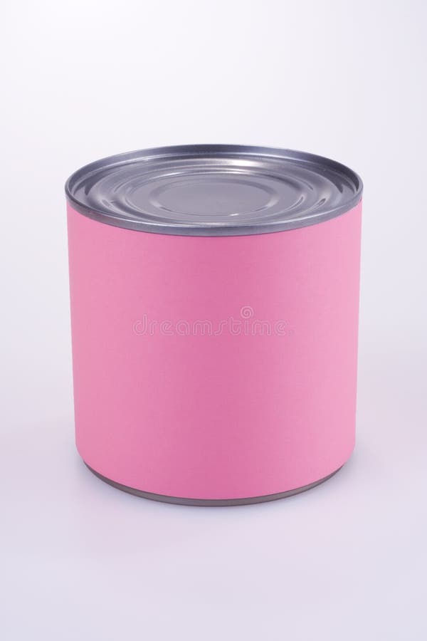 Close up of a pink tin can stock photo. Image of disposable - 7288738