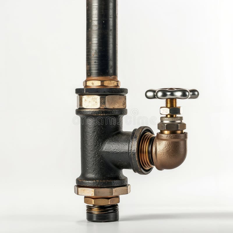 A Close Up of a Pipe with a Brass Fitting on it Stock Photo - Image of ...