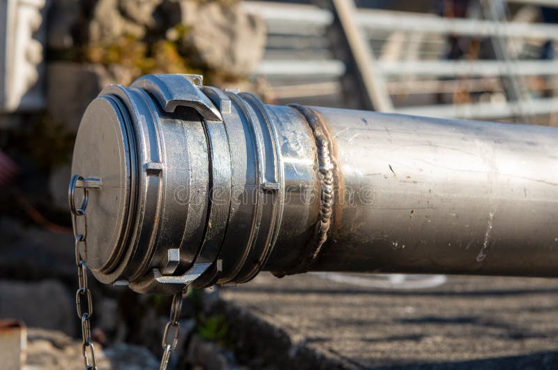 Close Up of Pipe Connection Stock Photo - Image of silver, connector ...