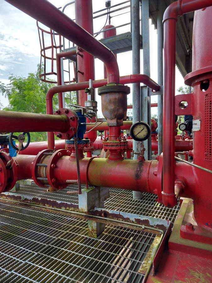 Close-up of Pipe Fitting on Engine Fire Hydrant. Stock Image - Image of ...