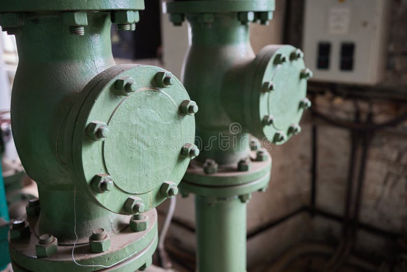 Close-up at Pipeline Valve Which is Using To Control Production Process ...