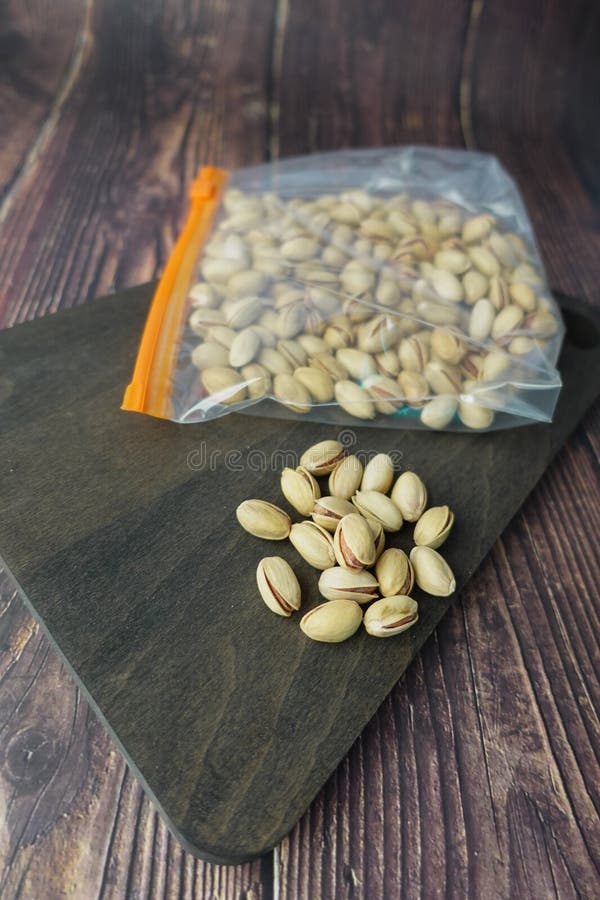Close Up of Pistachios Nuts in a Plastic Packet Stock Image - Image of ...