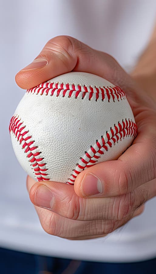 Close Up of Pitcher S Hand Gripping Baseball for Precise Control in ...