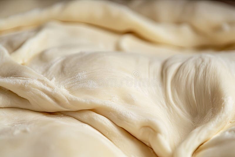 Close-up of Pizza Dough, Showing Its Stretchy and Chewy Texture Stock ...