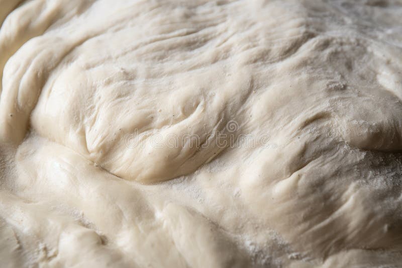 Close-up of Pizza Dough, with Visible Layers and Kneaded Texture Stock ...
