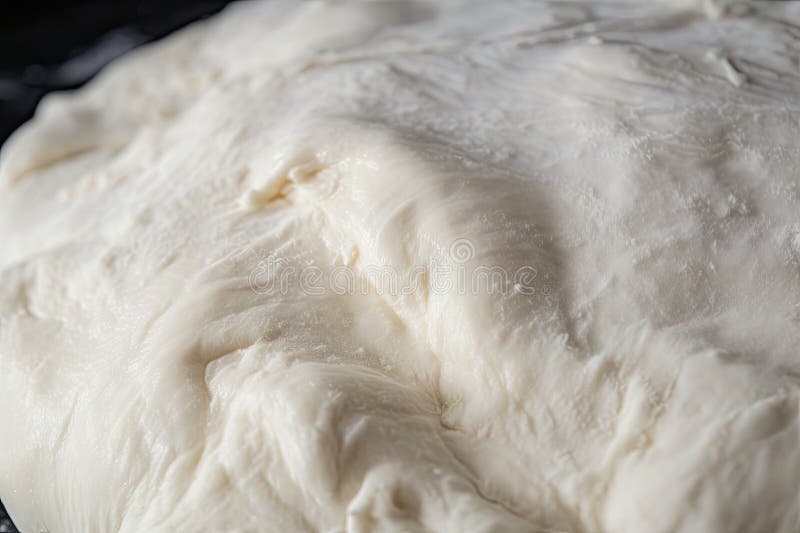 Close-up of Pizza Dough, with Visible Layers and Kneaded Texture Stock ...