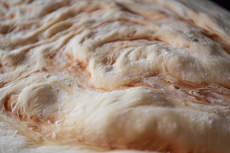 A Close-up of Pizza Dough, with Visible Layers and Texture Stock Image ...