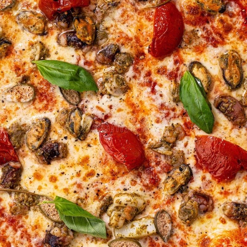 Close-up of Pizza Filling and Texture Stock Photo - Image of cooked ...