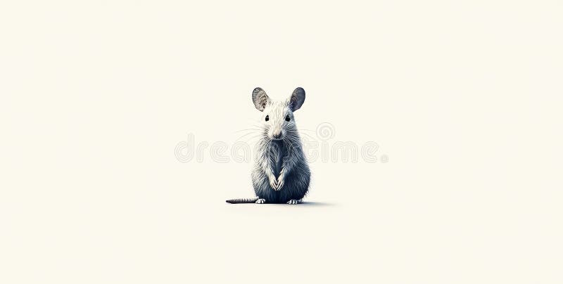 A Close-up of a Plain House Mouse, Mus Musculus, Isolated on a ...