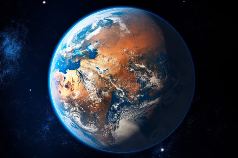 Close-up of Planet with Dark Background, Realistic Detailed View of ...