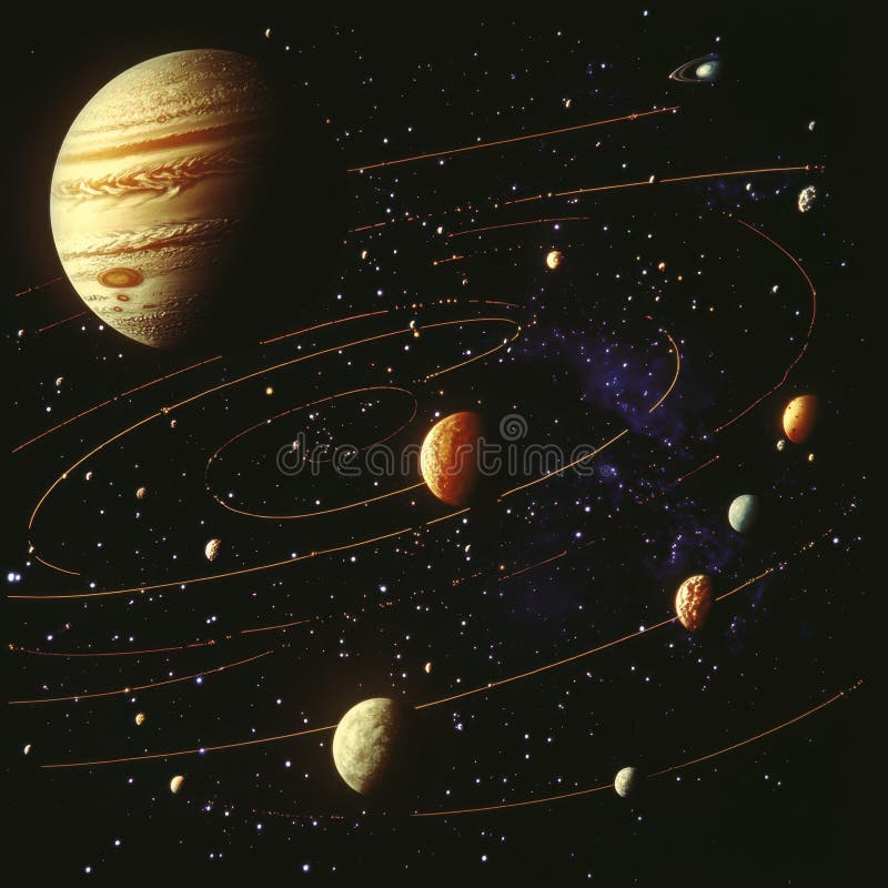 A Close Up of the Planets in the Solar System Stock Illustration ...