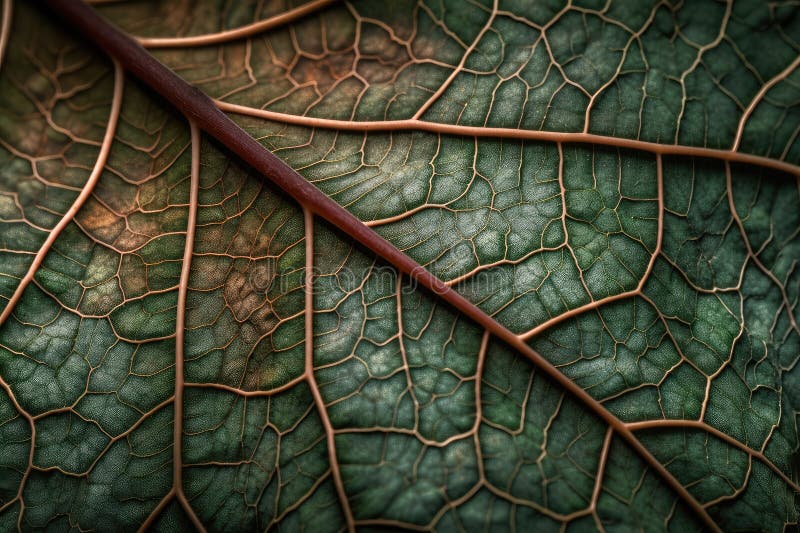 Close-up of Plant Leaf, with Intricate Veins and Texture Visible Stock ...