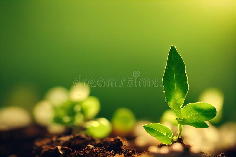 A Close Up of a Plant with Leaves Growing Out of it S Soil Stock ...