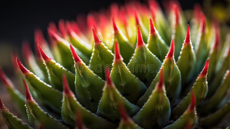 A Close Up of a Plant with Red Tips on it Stock Illustration ...