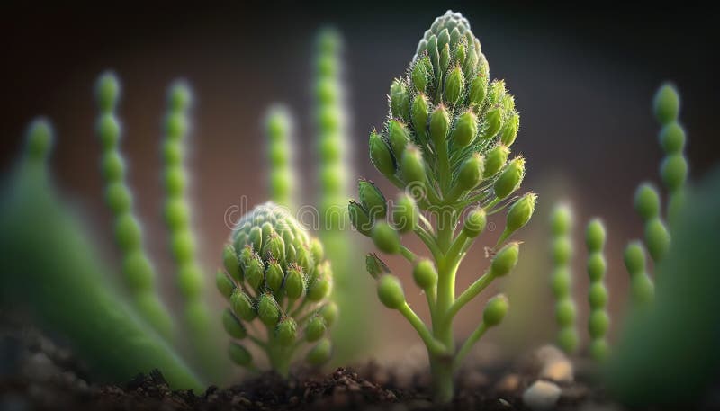 A Close Up of a Plant with Small Buds Growing Out of it Stock ...