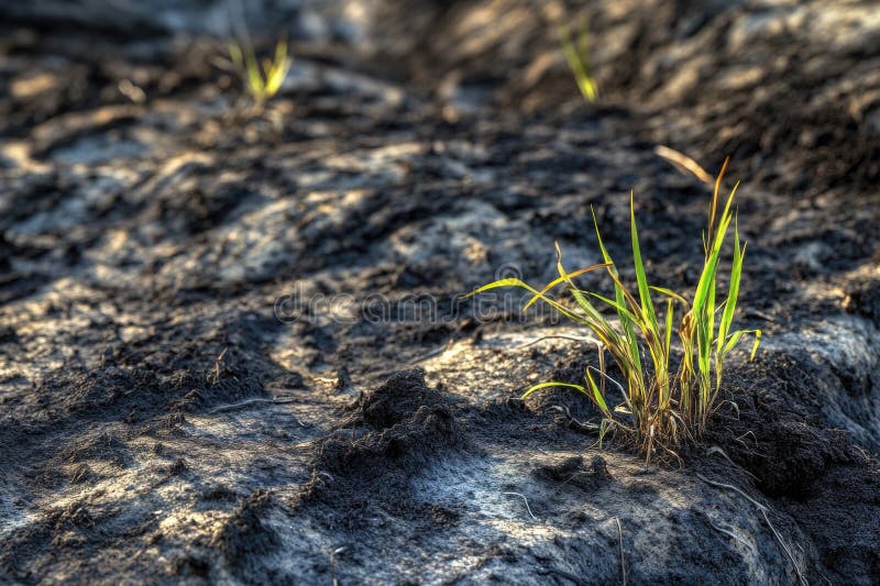 Close-up of a Plant Sprouting from the Ground, with Earthy Tones and ...