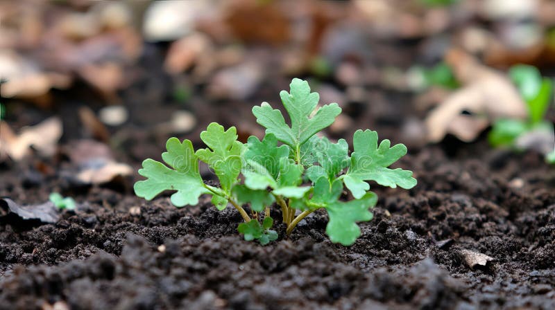 Close Up Plants in the Ground a Small Tree Sprout Stock Image - Image ...