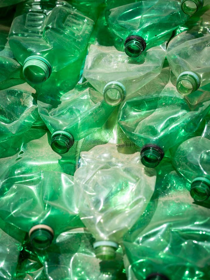 Close Up Plastic Bottle Recycling Sustainability Campaign Stock Photos ...