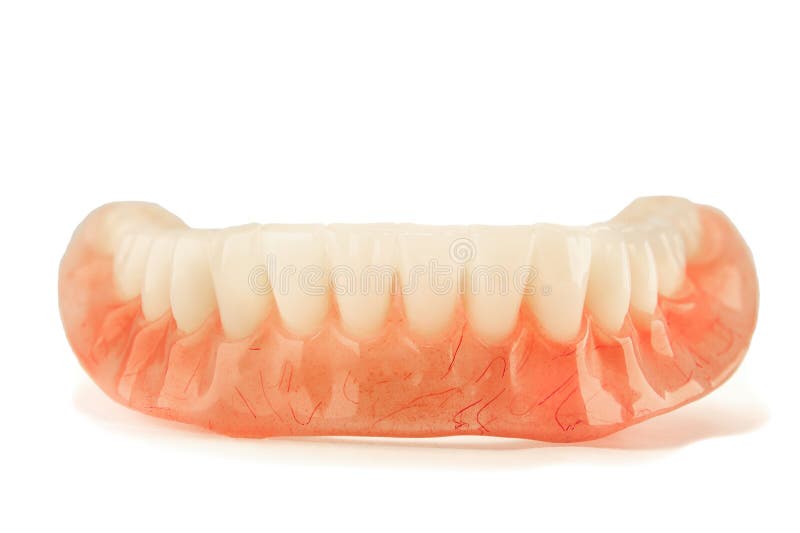 Close-up of Plastic Denture Teeth Isolate No Fond Background. Ne Stock ...