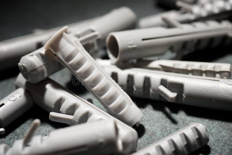 Close-up of a Plastic Dowels Group Stock Image - Image of focus ...