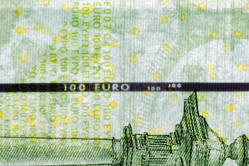 Plastic Security Strip Inside 20 USD Banknote. Security Strip on ...