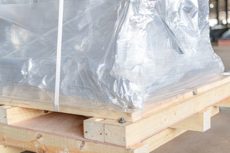 Close Up Plastic Strap Inside Package Boxes Wrapping Plastic Stock ...