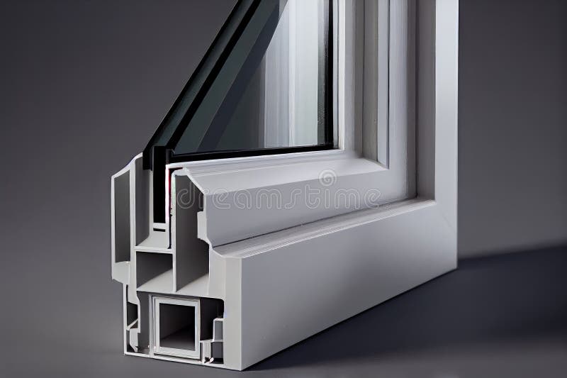 Close-up of Plastic Window Frame, with the Profile of the Window and ...