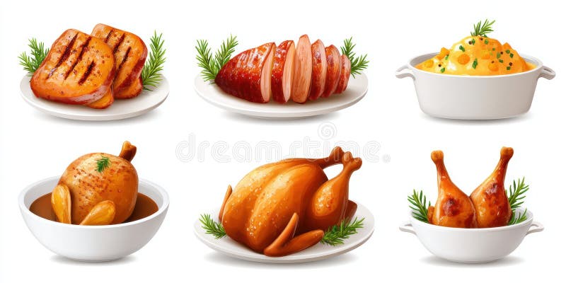 Close-up of a Plate Featuring Assorted Cooked Meats with Rich Textures ...