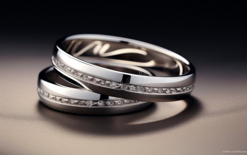Close-up of Platinum Rings on a Minimalist Background. Stock Image ...