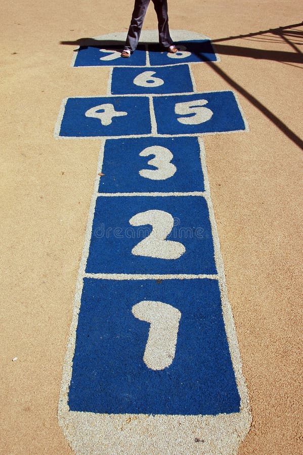 Child is play hopscotch stock image. Image of play, asphalt - 24367307
