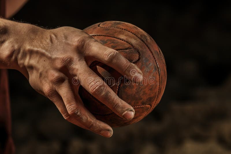 A Close-up of a Players Hand Gripping a Handball Stock Illustration ...