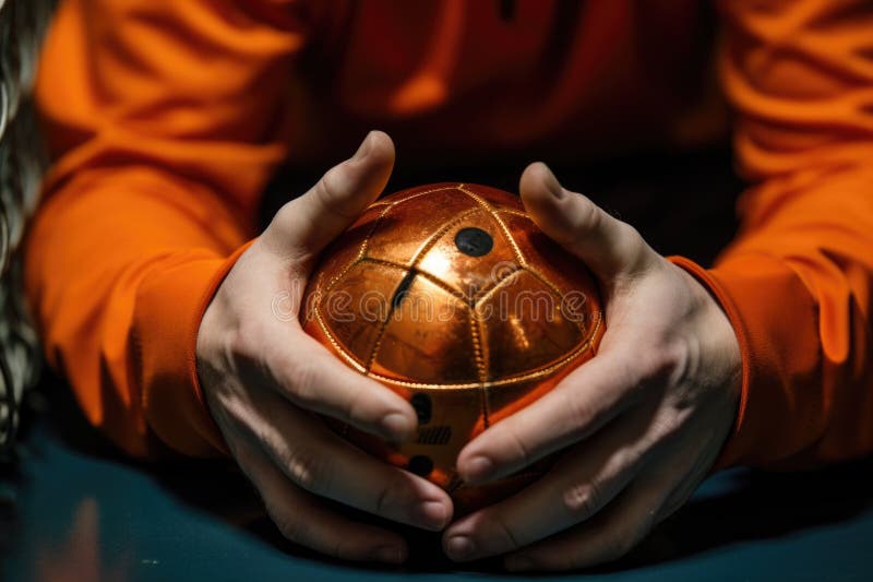 Close-up of a Players Hands Feeling the Bells Inside a Goalball Stock ...