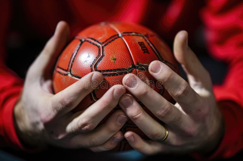 Close-up of a Players Hands Feeling the Bells Inside a Goalball Stock ...