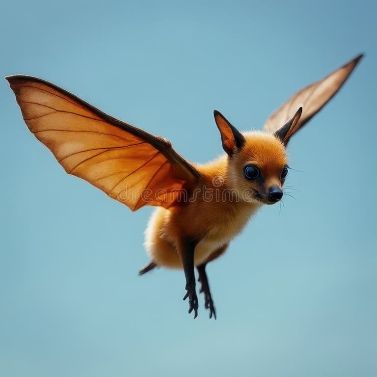 Close-up of a Playful Flying Fox in Flight Stock Photo - Image of ...