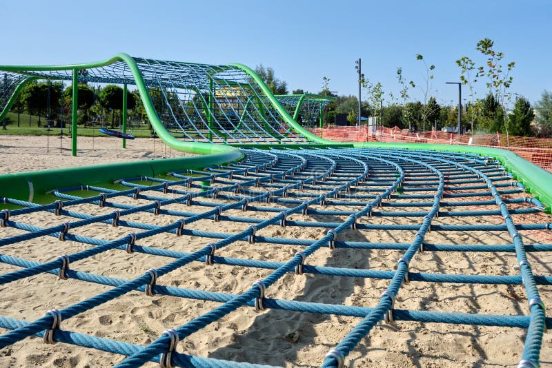 Close-up of a Playground and with a Slide from the Net Stock Photo ...