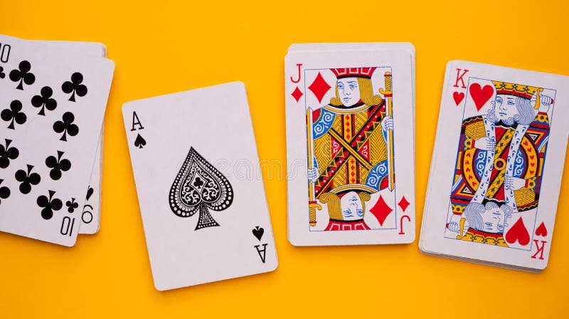 Close-up of playing cards stock photo. Image of sign - 256024634