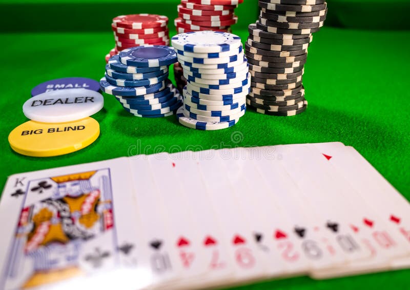 Poker Night. Cards, Chips and Buttons Stock Image - Image of baize ...