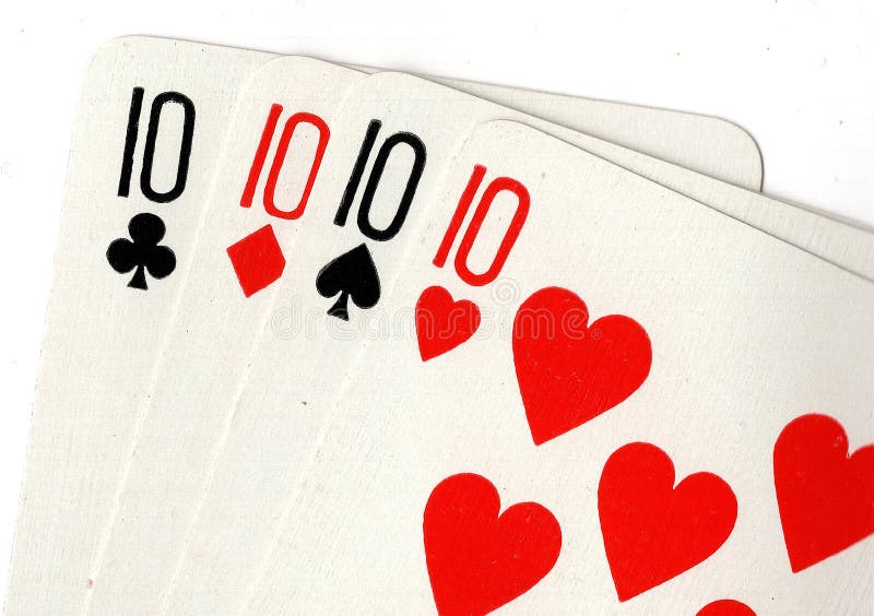 Close Up of Playing Cards Showing Four Tens. Stock Photo - Image of ...