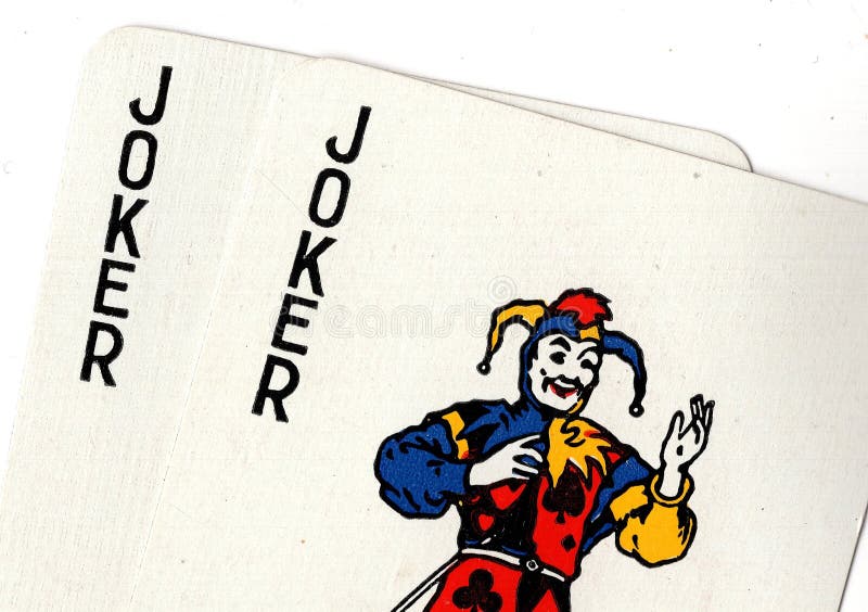 Close Up of Playing Cards Showing a Pair of Jokers. Stock Image - Image ...