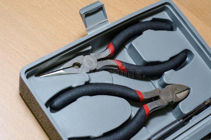 Plier Sets in box stock photo. Image of driver, object - 141383024