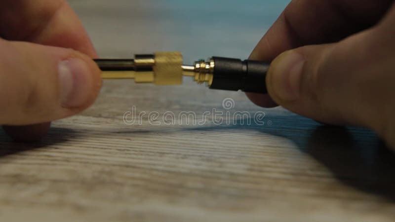 Close-up of a Plug for Connecting Audio Equipment Stock Video - Video ...