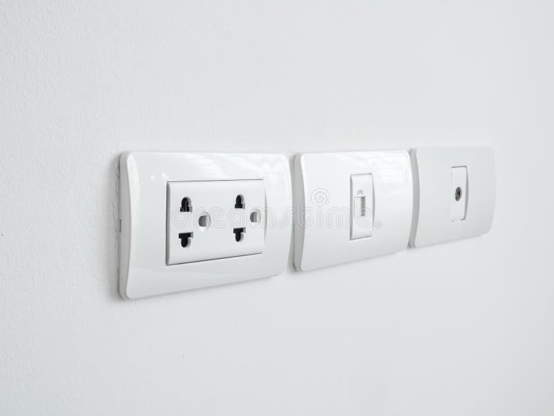 Close Up of Plug in a Wall Socket. Stock Image - Image of electronic ...