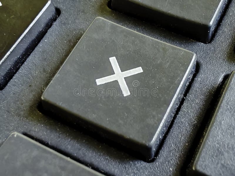 Close-up of Plus Sign Key on Calculator or Keyboard, Representing ...