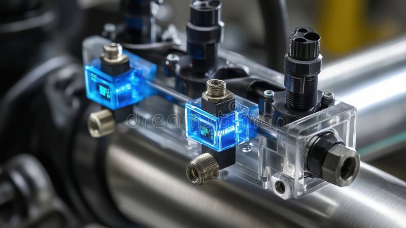 Pneumatic System with Transparent Plastic Manifold and Flow Sensors ...