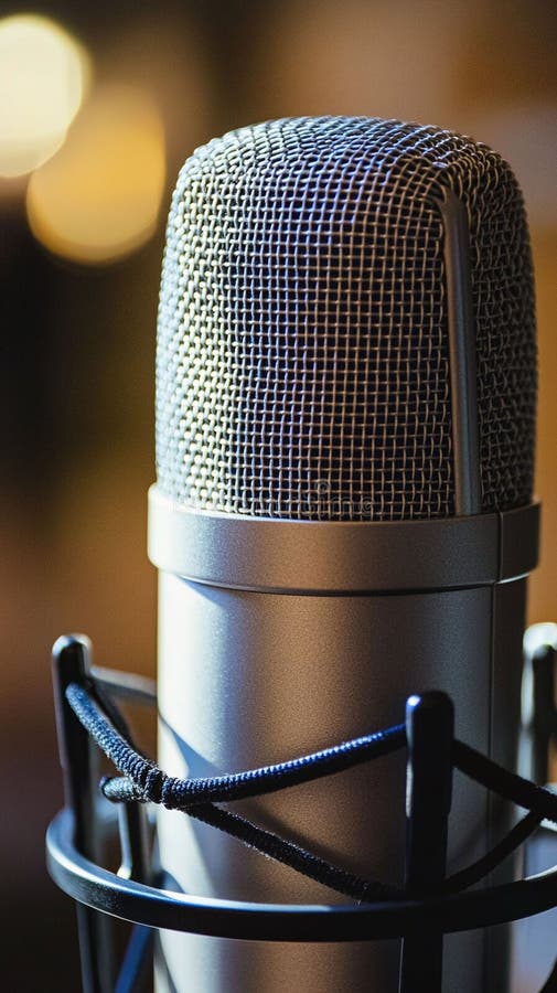 Close-up of a Podcast Microphone with Soft Lighting Creating a Calm ...