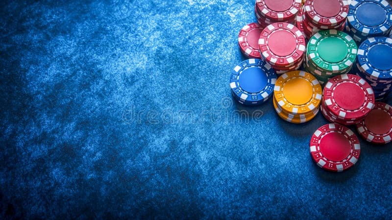 A Close-up of a Poker Table with Chips of Various Colors Grouped in the ...