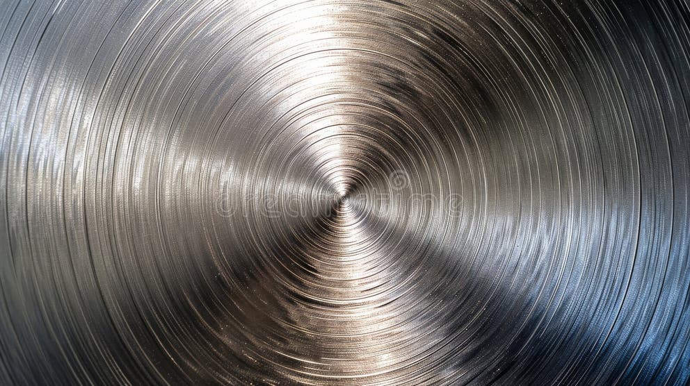 Close-up of a Polished Metallic Surface with Concentric Circular ...