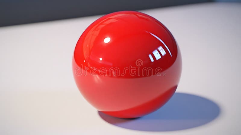 Close-up of a Polished Red Billiard Ball Placed on a Pristine White ...