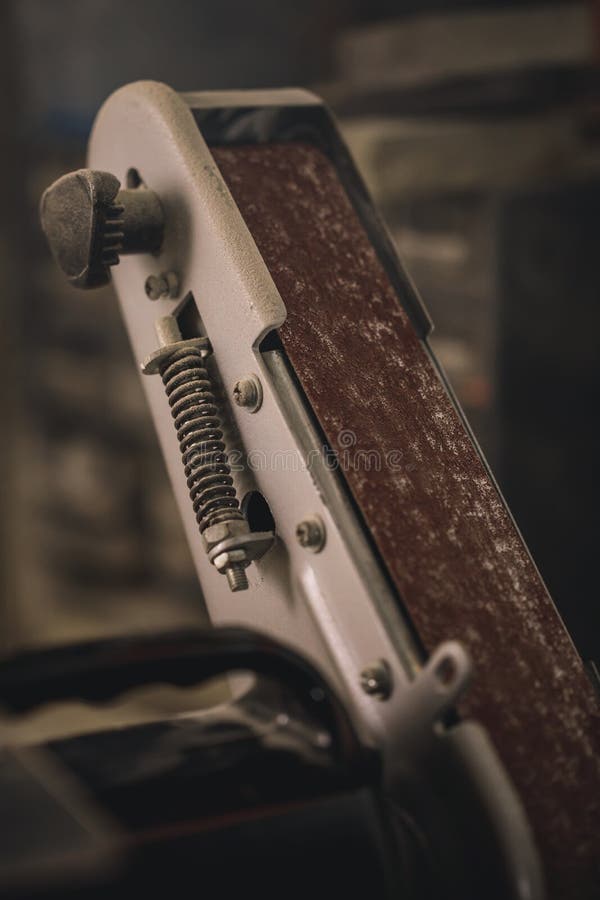 Polishing Machine with a Sandpaper in Workshop Stock Image - Image of ...